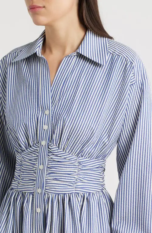 Julia Jordan Stripe Seersucker Mini Shirtdress