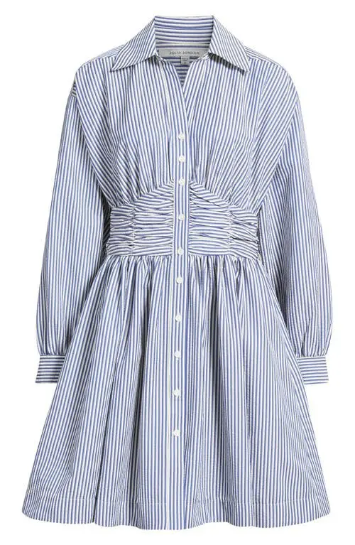 Julia Jordan Stripe Seersucker Mini Shirtdress