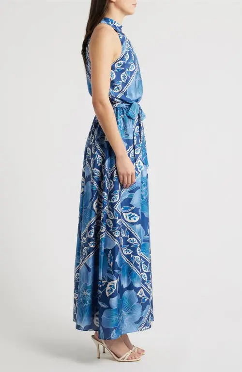 Julia Jordan Printed Satin Maxi Dress