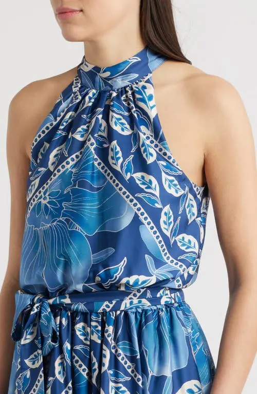 Julia Jordan Printed Satin Maxi Dress