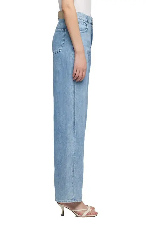 7 For All Mankind Stovepipe Straight-leg Cotton And Linen Jeans - Iris