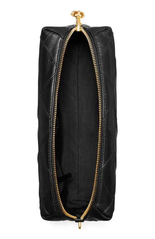 Tory Burch Large Fleming Leather Crossbody - Black