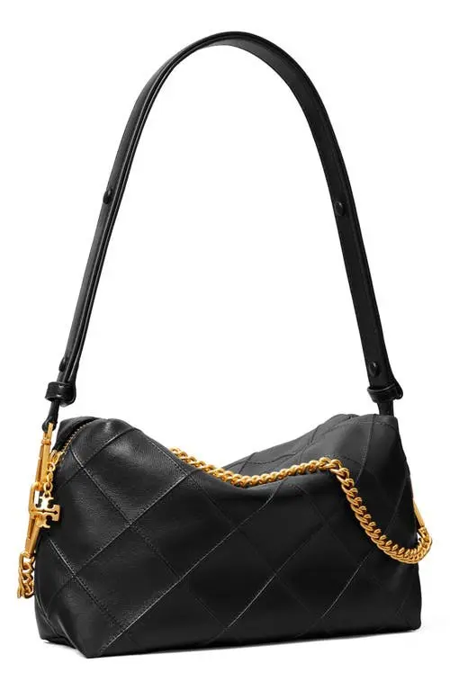 Tory Burch Large Fleming Leather Crossbody - Black