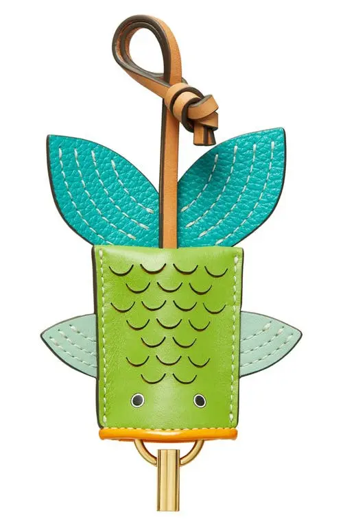 Tory Burch Fish Leather Bag Charm - Green Multi