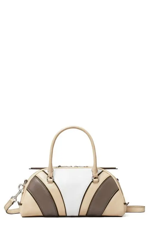 Tory Burch Small Moto Quilt Leather Bowler Bag - Beige Multi