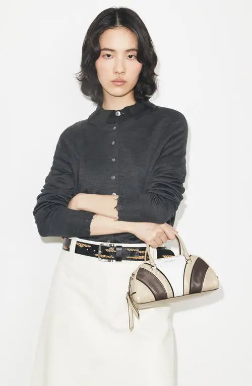 Tory Burch Small Moto Quilt Leather Bowler Bag