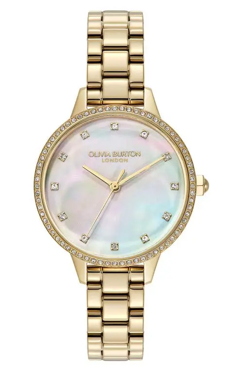 OLIVIA BURTON Captivate Mother-of-pearl & Crystal Bracelet Watch - Mop/gold
