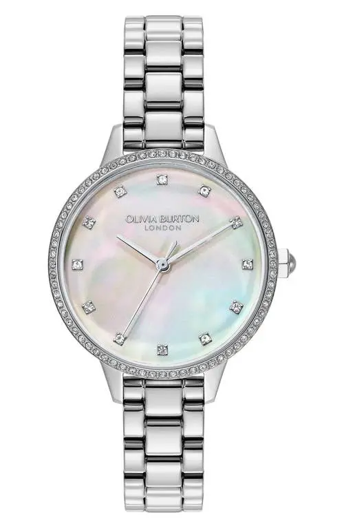 OLIVIA BURTON Captivate Mother-of-pearl & Crystal Bracelet Watch - Mop/silver