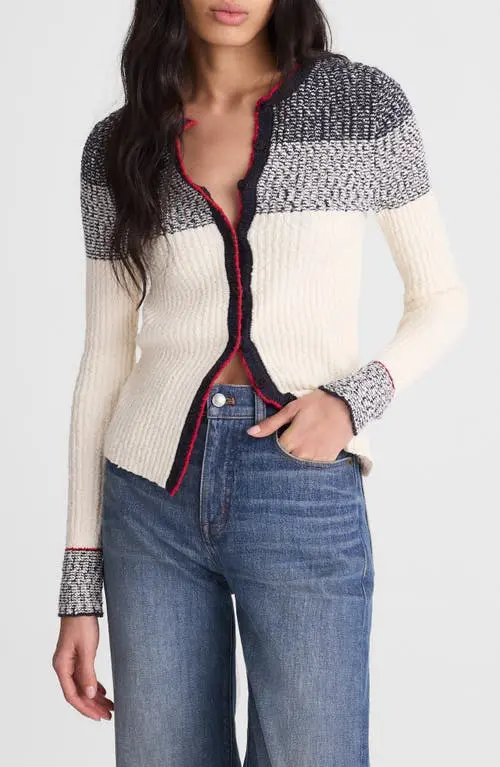 Madewell Stripe Bouclé Cardigan