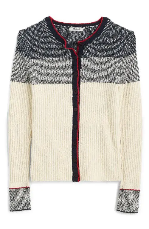 Madewell Stripe Bouclé Cardigan