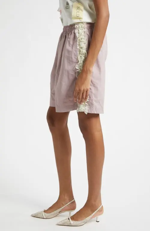 TANNER FLETCHER Gender Inclusive Wilbur Ruched Lace Stripe Track Shorts