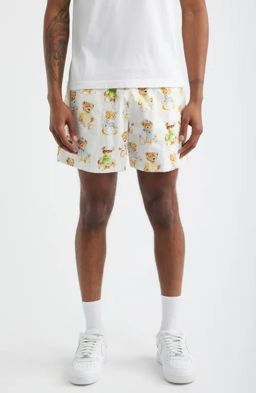 MARKET Teddy Print Tech Shorts - White Multi