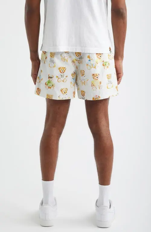 MARKET Teddy Print Tech Shorts - White Multi