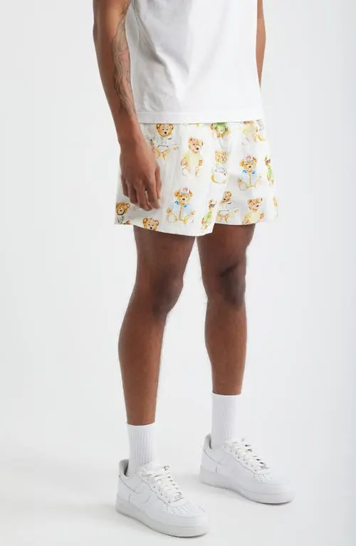 MARKET Teddy Print Tech Shorts - White Multi