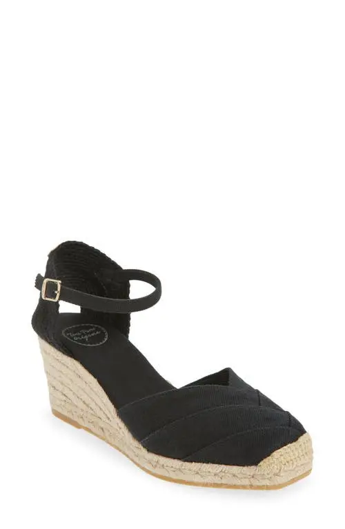 TONI PONS Clara Ankle Strap Espadrille Wedge - Negre