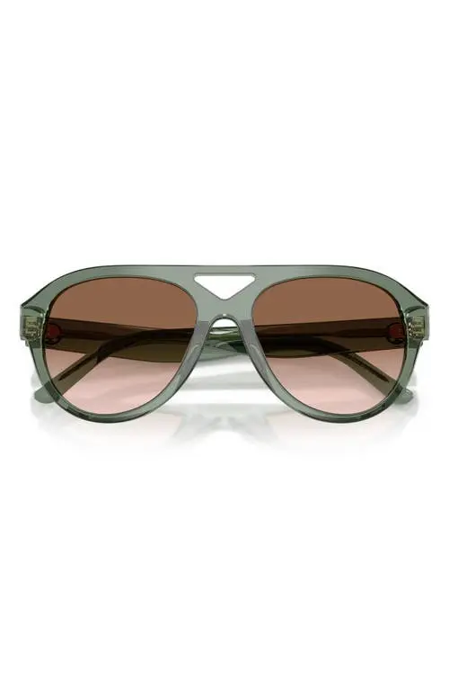 Tory Burch 55mm Polarized Gradient Pilot Sunglasses - Sage/grey Gradient