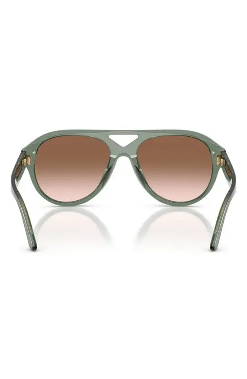 Tory Burch 55mm Polarized Gradient Pilot Sunglasses - Sage/grey Gradient