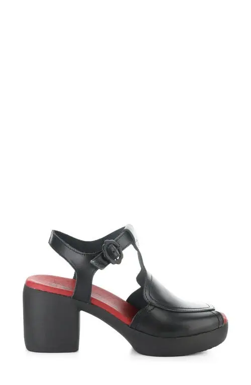 Fly London Platform Sandal With Ankle Strap - Black