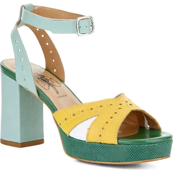 Fly London Eban Platform Sandals - Yellow Multi