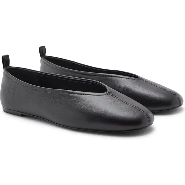Mango Leather Ballet Flats