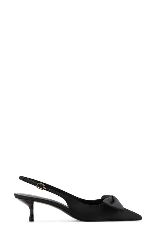 Mango Bow Slingback Kitten Heel Pumps