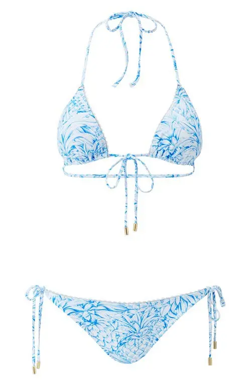 Melissa Odabash Adelaide Tie Front Bikini Top - Pineapples