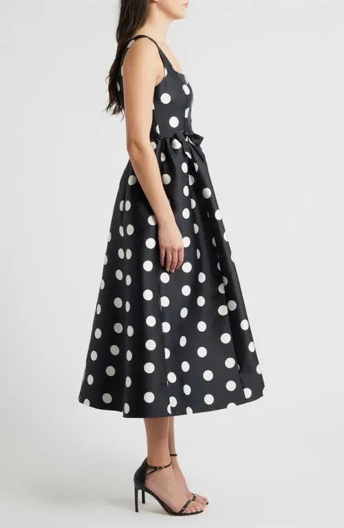 Julia Jordan Polka Dot Bow Detail Midi Dress