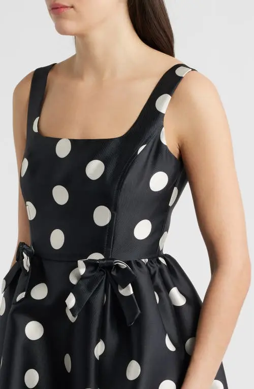 Julia Jordan Polka Dot Bow Detail Midi Dress