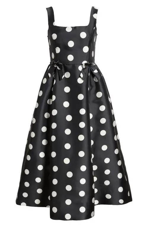 Julia Jordan Polka Dot Bow Detail Midi Dress