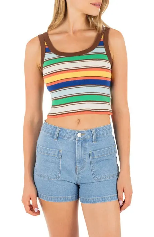 Hurley Haze Stripe Crop Tank - Chocolate