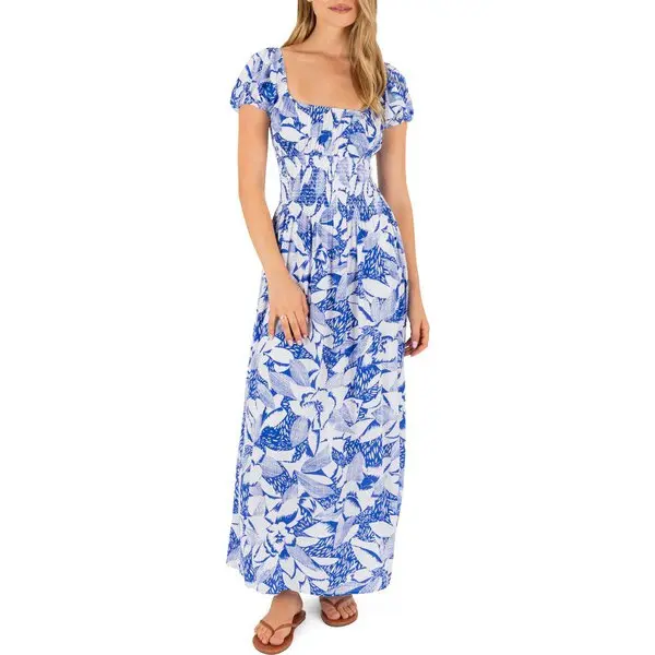 Hurley Paloma Floral Print Maxi Dress - Hydro
