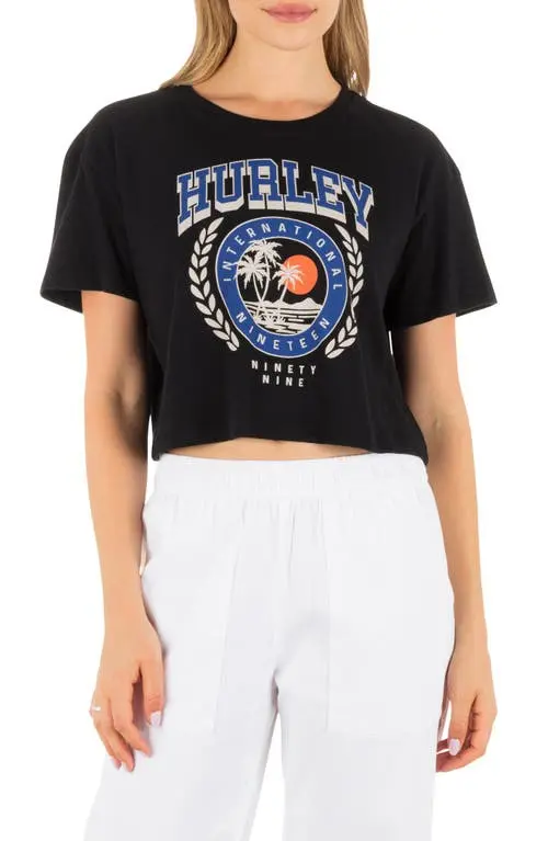 Hurley Academy Graphic Boxy Crop T-shirt - Black