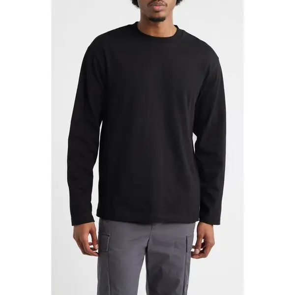 Topman Relaxed Long Sleeve T-shirt - Black