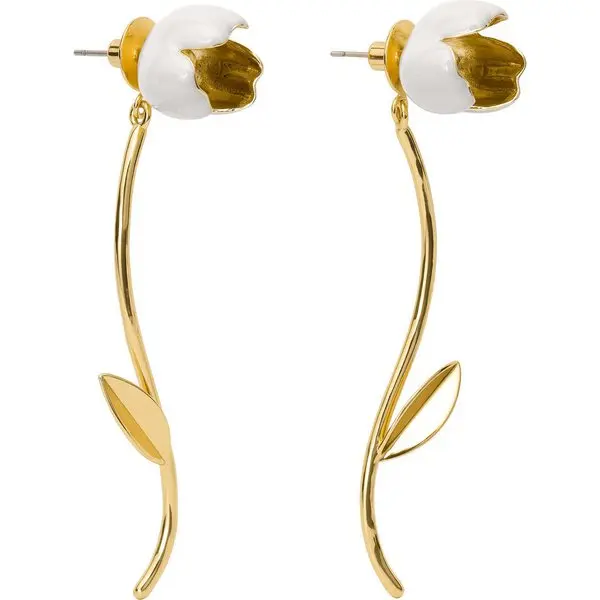 Kate Spade New York Floral Drop Earrings - White.