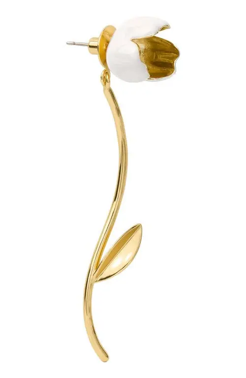 Kate Spade New York Floral Statement Drop Earrings - White.