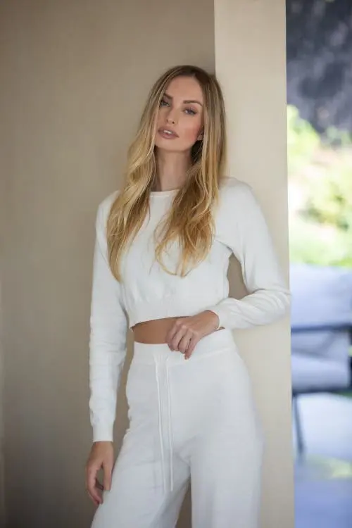 KATHRYN MCCARRON Astrid Long Sleeve Crop Sweater - Camel