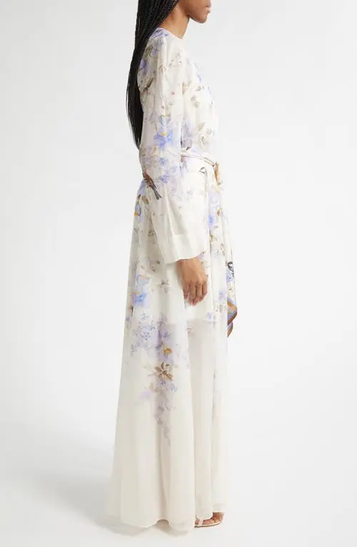 Zimmermann Luna Long Sleeve Maxi Dress - Blue Songbird