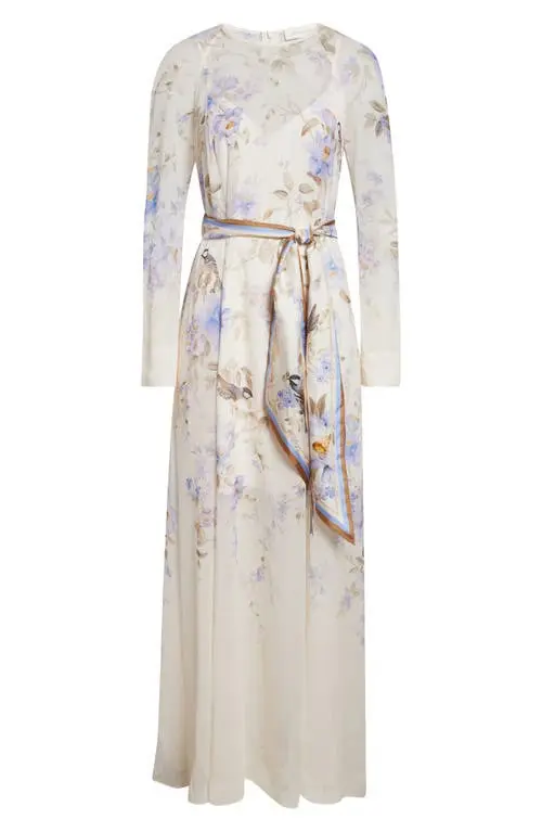 Zimmermann Luna Long Sleeve Maxi Dress - Blue Songbird
