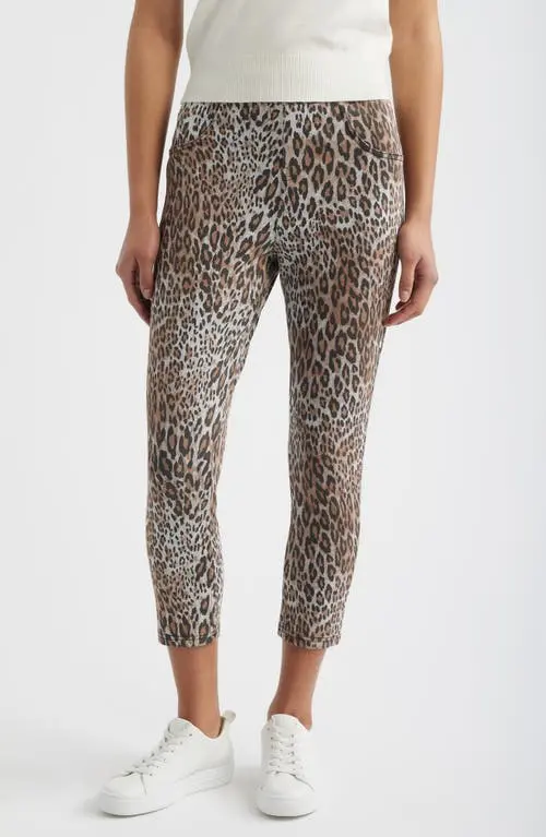 Hue Ultrasoft Leopard Cotton Blend Capri Leggings