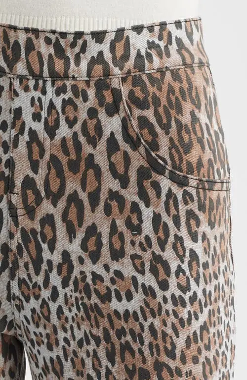 Hue Ultrasoft Leopard Cotton Blend Capri Leggings