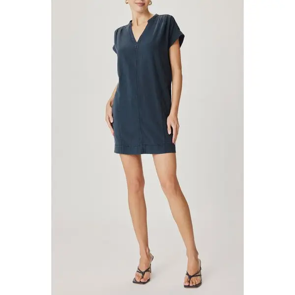 Splendid Short Sleeve Shift Dress - Mood Indigo Blue