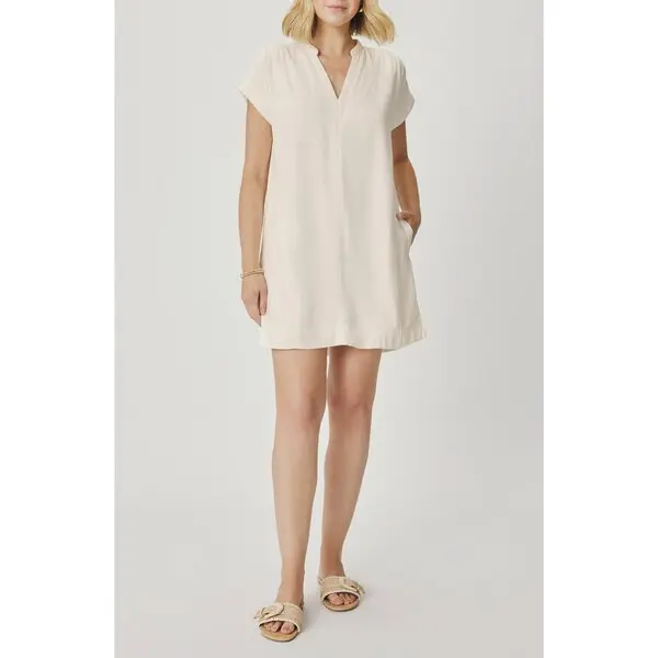 Splendid Short Sleeve Shift Dress - Shell White