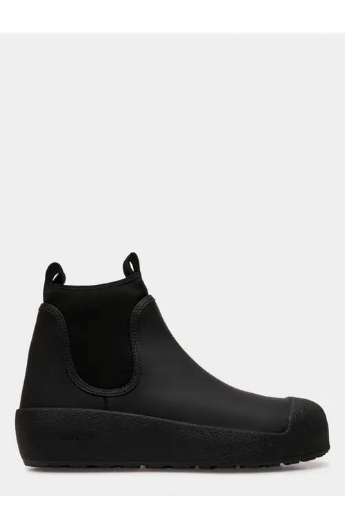 Bally Curling Bootie In Rubber-coated Leather - Black