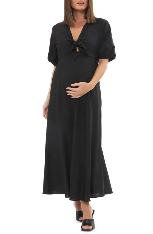 RIPE MATERNITY Camille Tie Front Maternity/nursing Dress