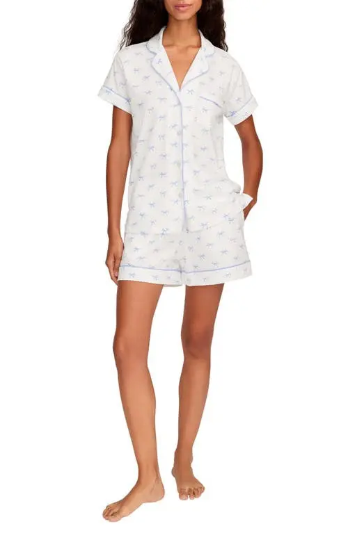 PETITE PLUME Pima Cotton Short Pajamas - White