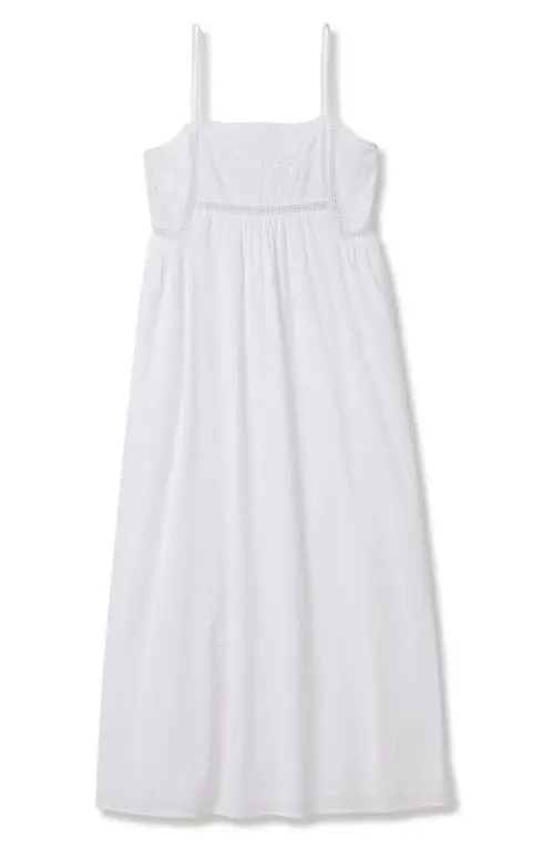 PETITE PLUME Lune Voile Cotton Nightgown - White
