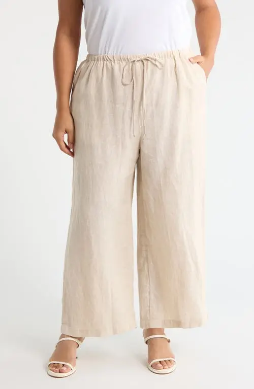 Caslon Wide Leg Crop Linen Pants