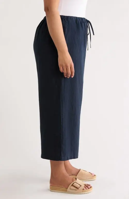 Caslon Wide Leg Crop Linen Pants