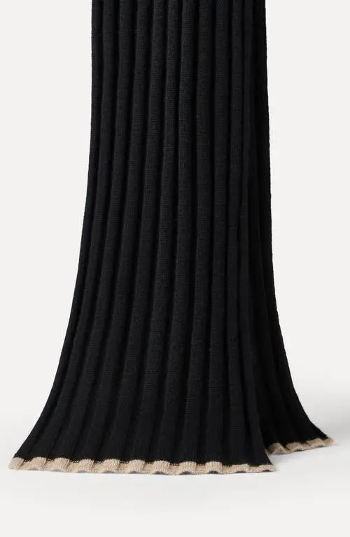 Brunello Cucinelli Cashmere Rib Knit Scarf - Black