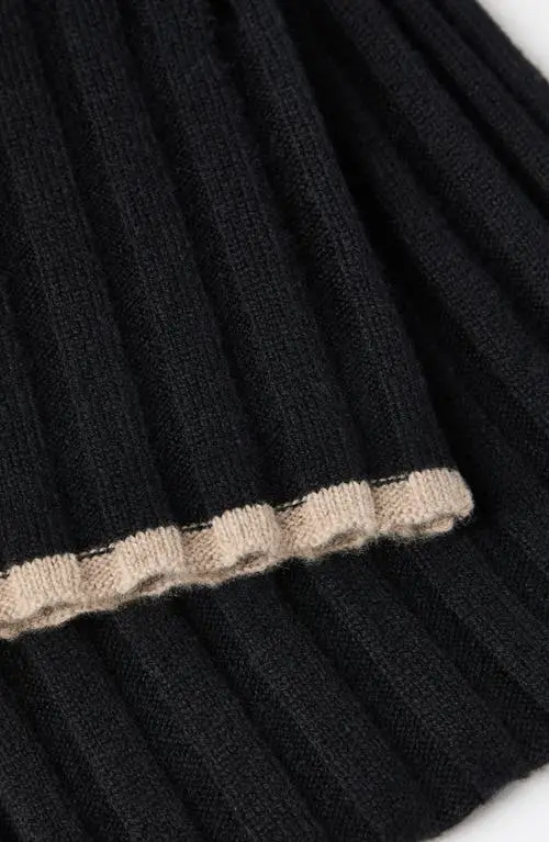 Brunello Cucinelli Cashmere Rib Knit Scarf - Black